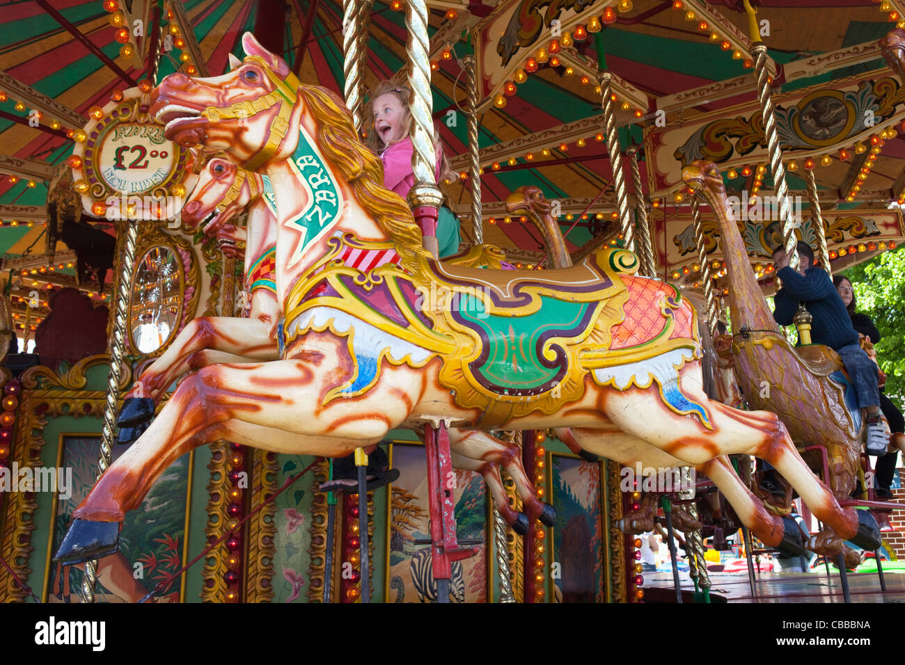 England, Carousel Horse Stock Photo - Alamy