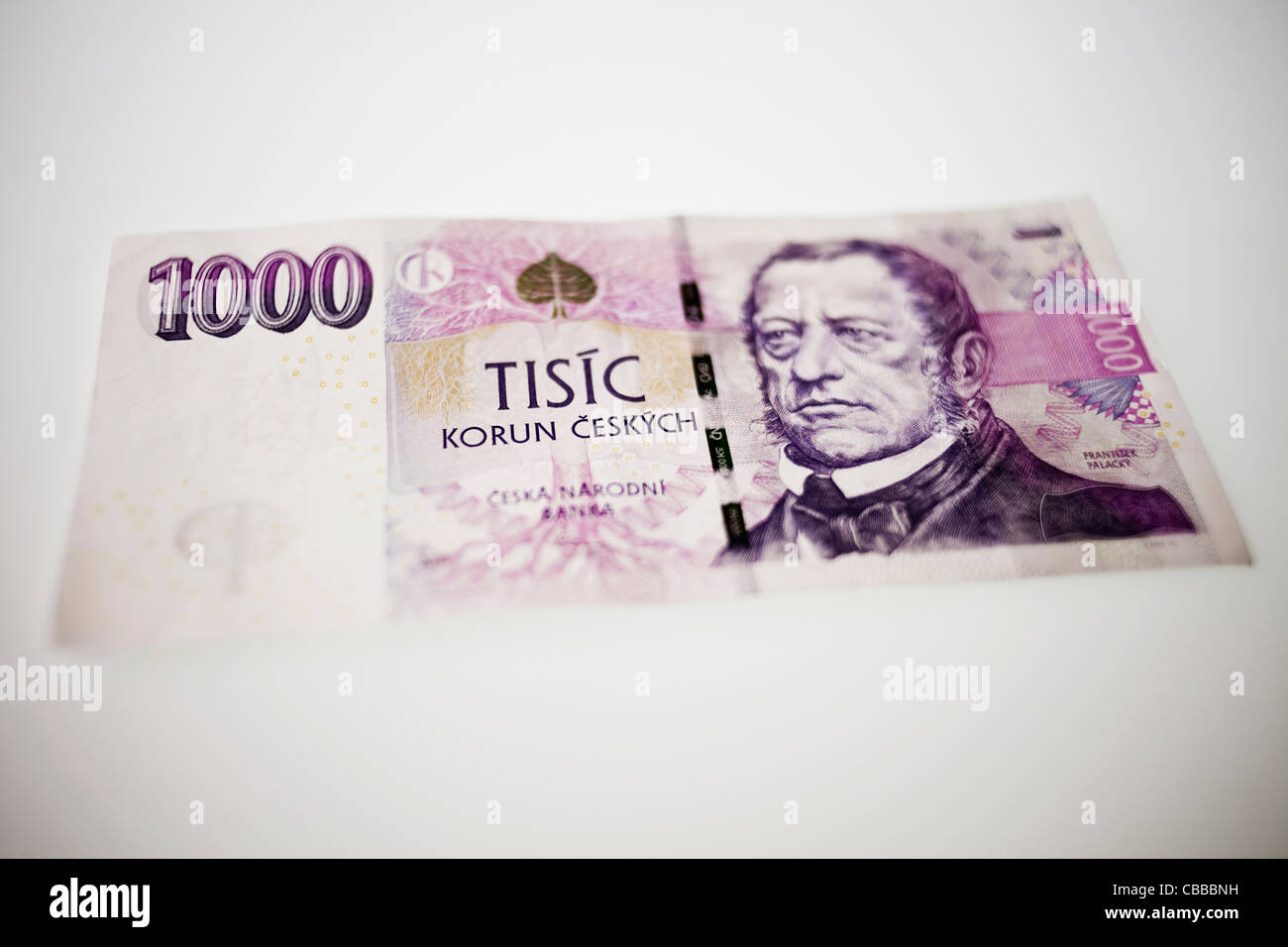 money, 1000 CZK, czech crown, banknote designed by Oldrich Kulhanek ...