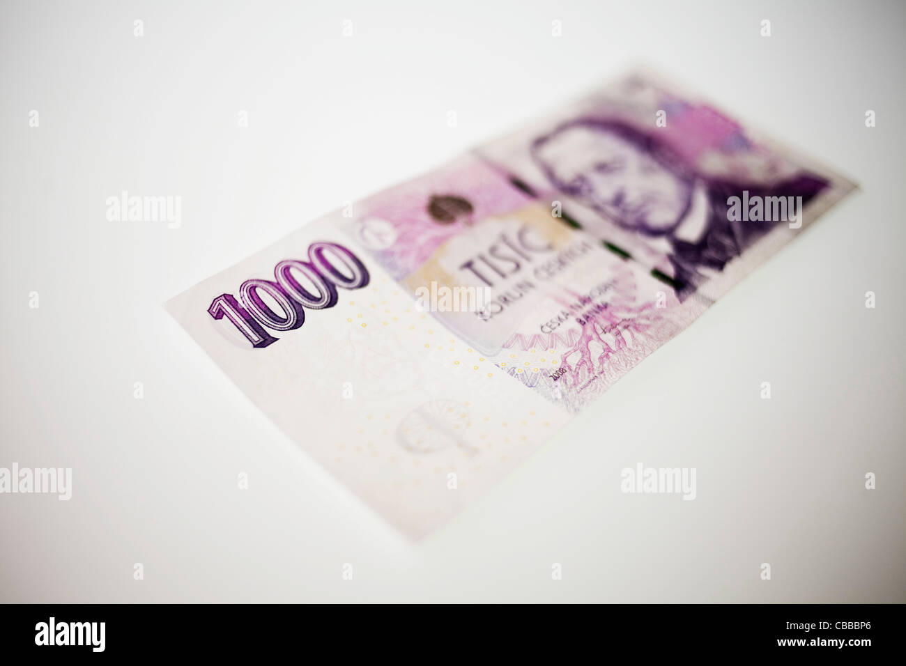 money, 1000 CZK, czech crown, banknote designed by Oldrich Kulhanek ...