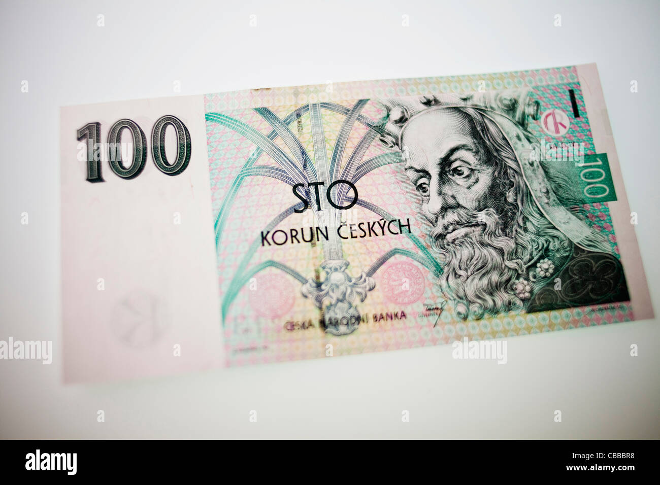 money, 100 CZK, czech crown, banknote designed by Oldrich Kulhanek ...