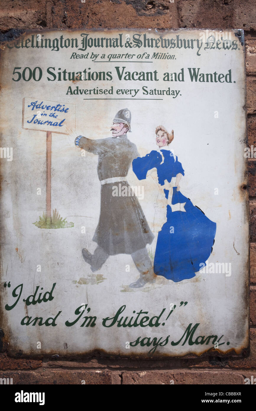 England, Antique Enamelled Advertising Sign Stock Photo - Alamy