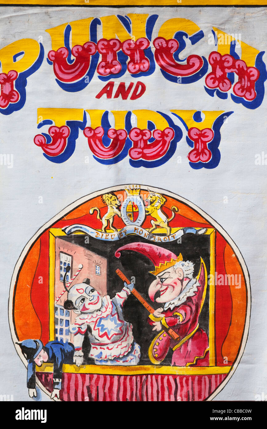 England, Punch and Judy Stage Show Detail Stock Photo - Alamy