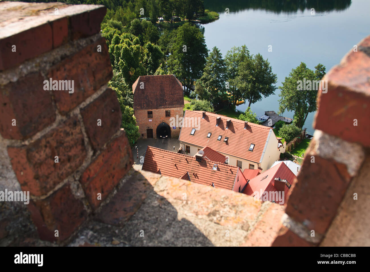 Lagow - touristic little town in western Poland seen from the top of ...