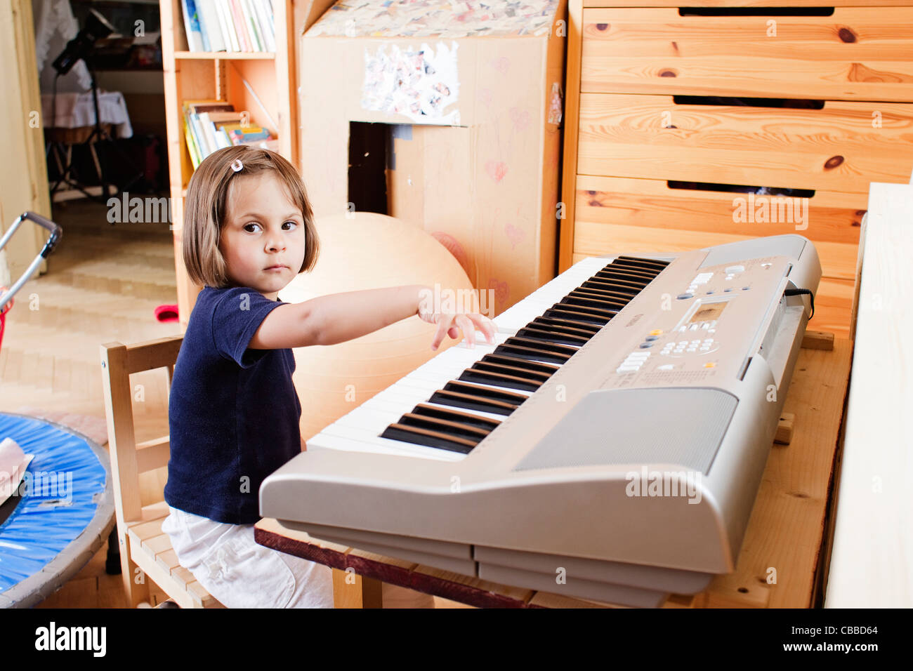 child, baby, girl, childhood, keyboard, keys, key lever Stock Photo - Alamy