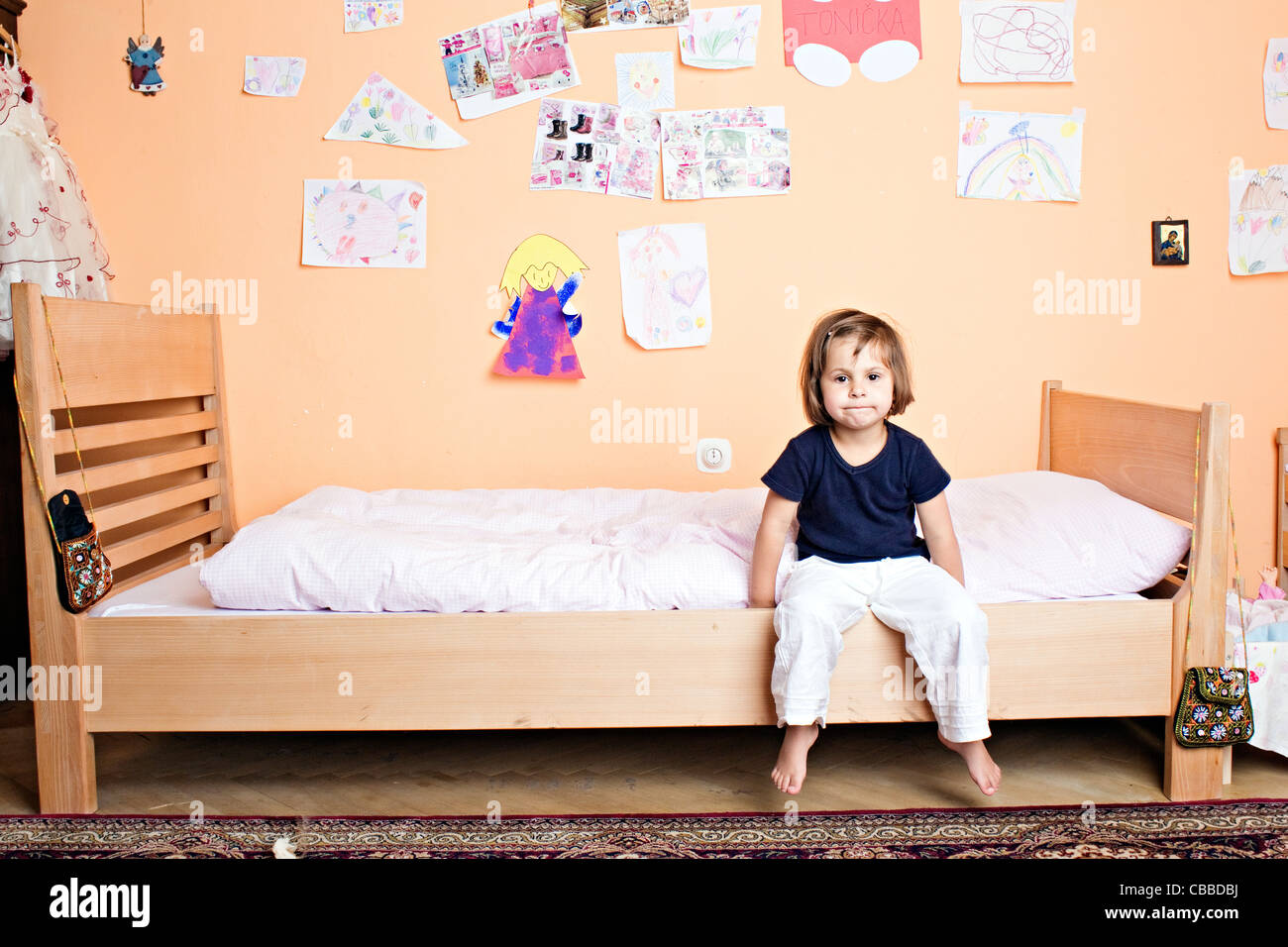 child, baby, girl, childhood, bed Stock Photo - Alamy