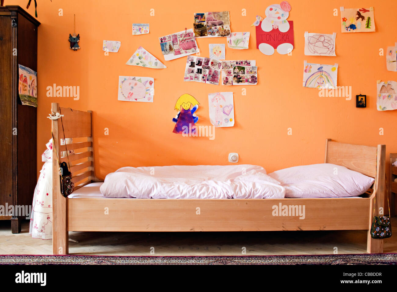child, baby, girl, childhood, room, bed Stock Photo - Alamy