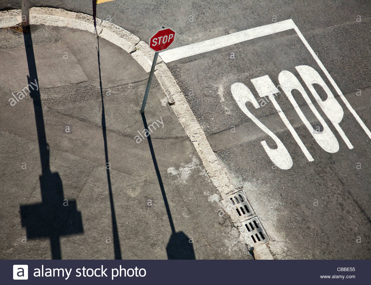 Stop Sign At Intersection Stock Photos & Stop Sign At Intersection ...