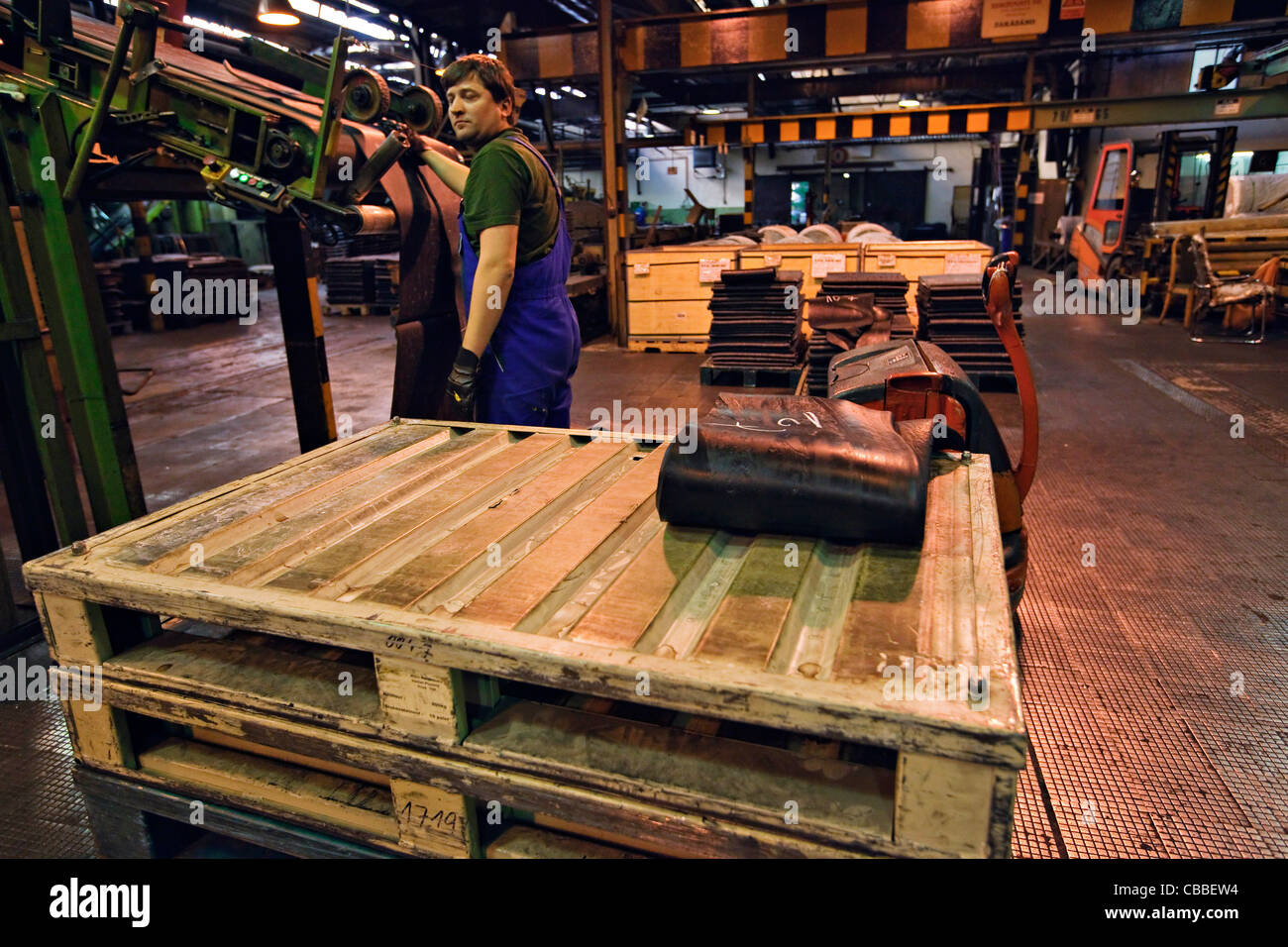 Production of tyres in Prague factory of Mitas company. Mitas, the ...