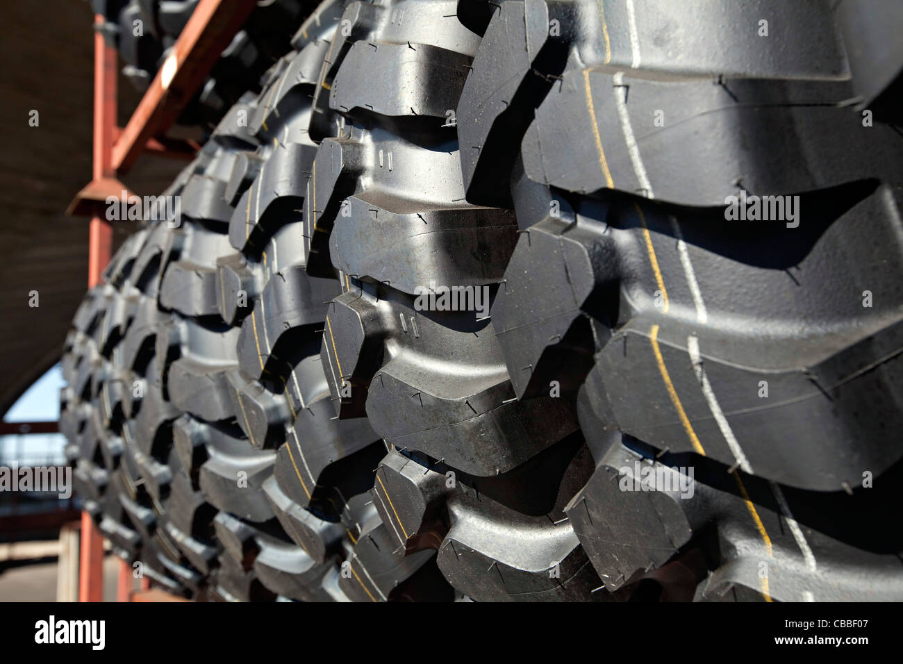 Tyres in Prague factory of Mitas company. Mitas, the leading group in ...