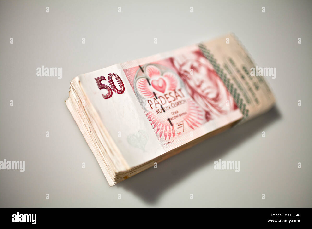 money, 50 CZK, czech crown, banknote designed by Oldrich Kulhanek ...