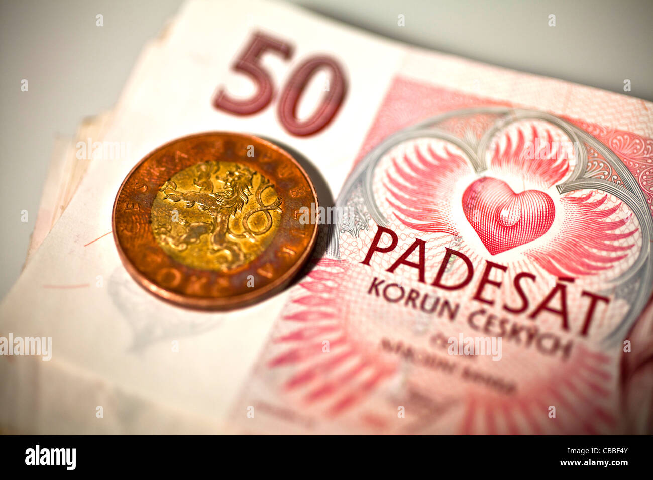 money, 50 CZK, czech crown, banknote designed by Oldrich Kulhanek ...