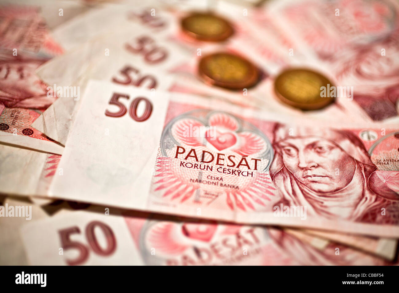 money, 50 CZK, czech crown, banknote designed by Oldrich Kulhanek ...