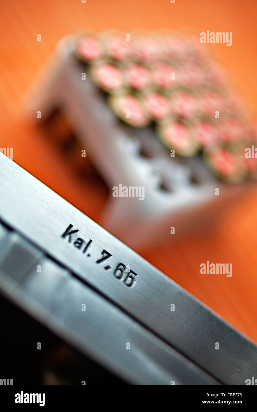 Gun, pistol, caliber, calibre, gauge 7,65, bullets. (CTK Photo/Josef ...