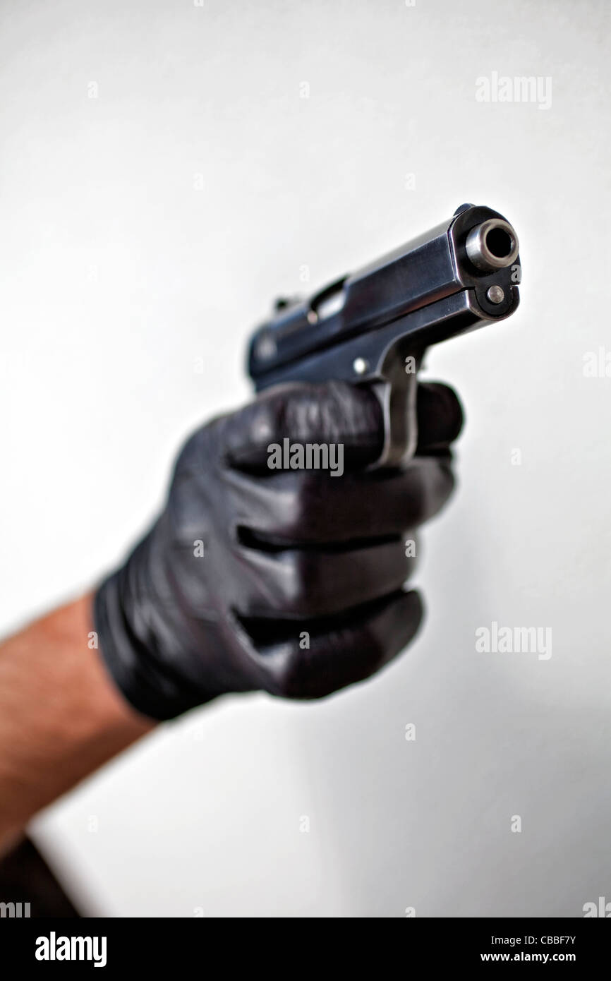 Pointed gun, pistol, caliber, calibre, gauge 7,65. (CTK Photo/Josef ...