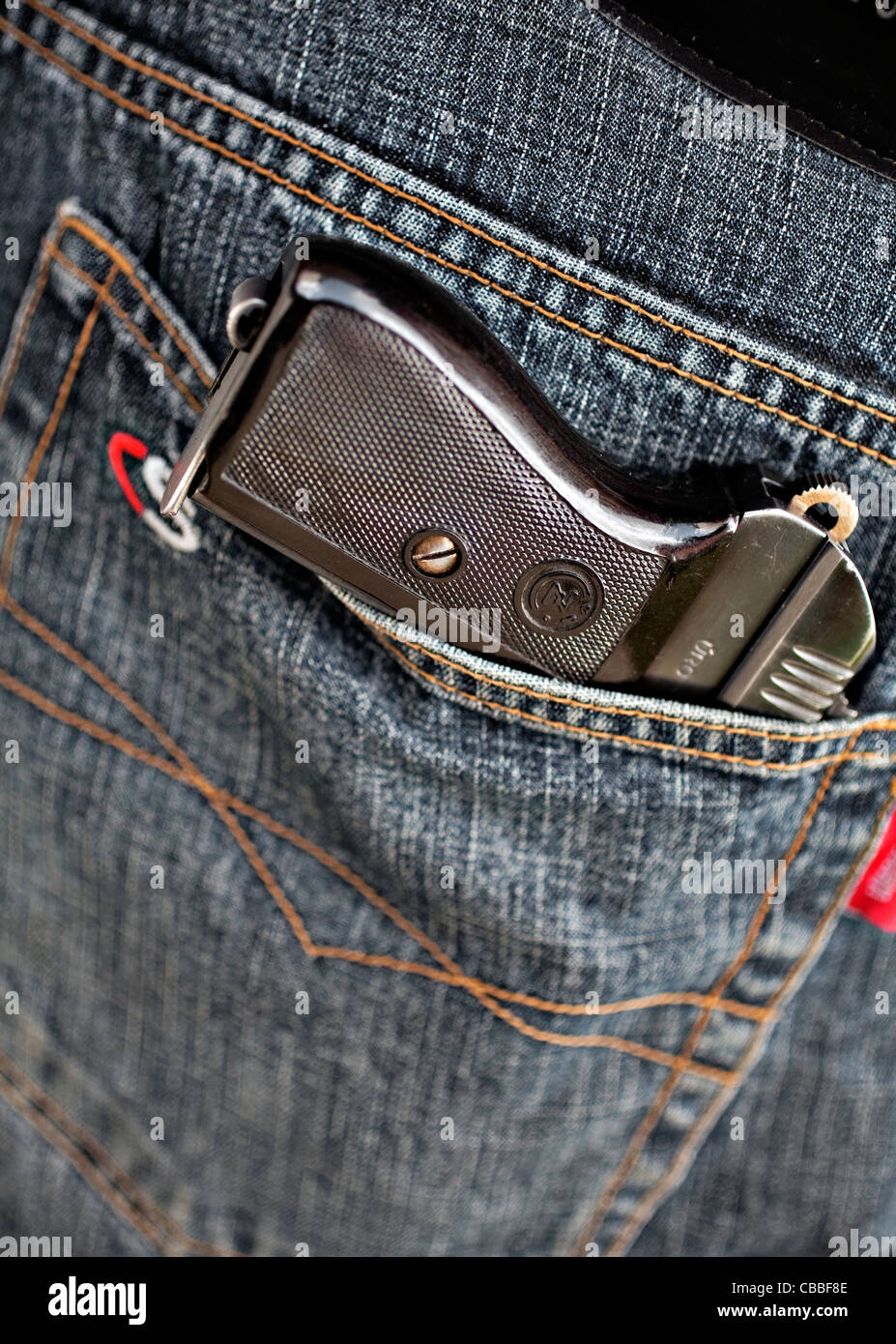 Pointed gun, pistol, caliber, calibre, gauge 7,65. (CTK Photo/Josef ...