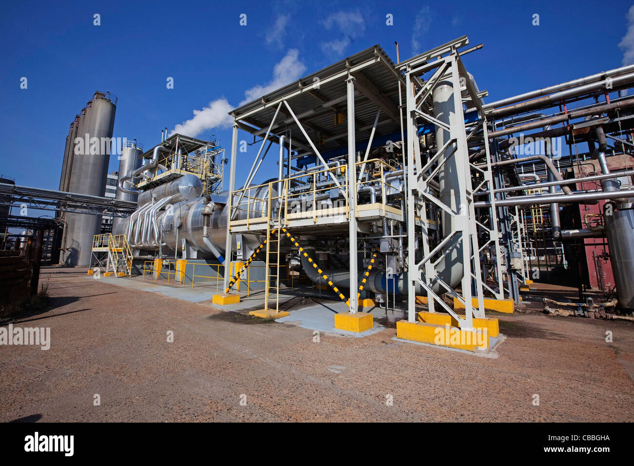 Sulfur dioxide production facility at the chemical factory Spolana a.s ...