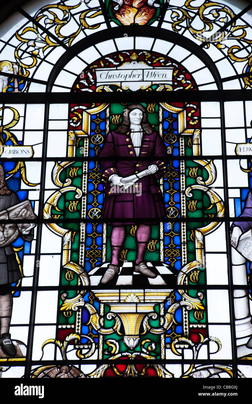 England, London, City of London, St.Lawrence Jewry Church, Stained ...