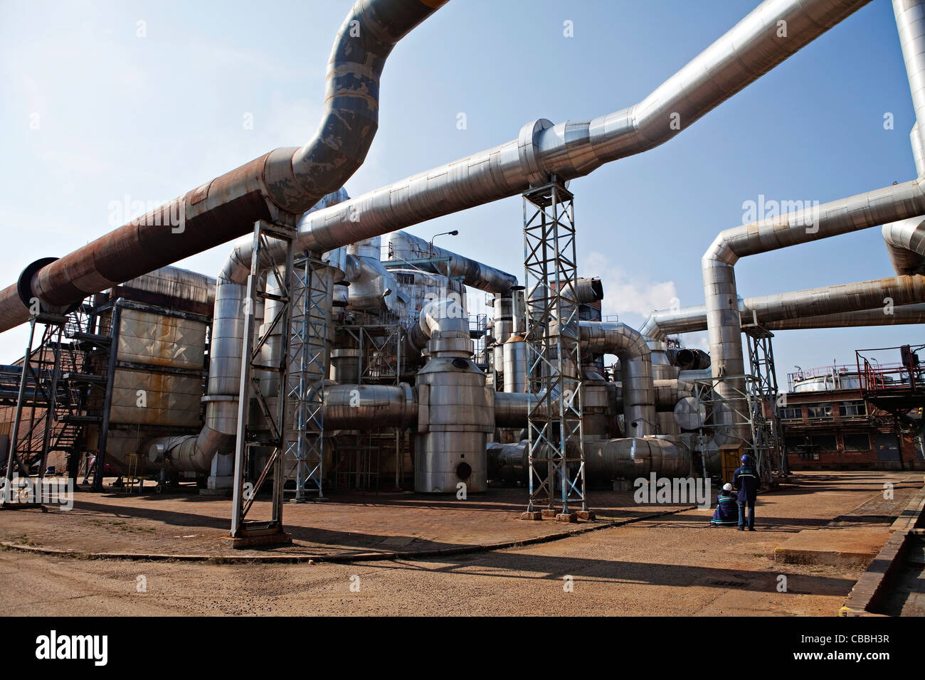 Production of Sulfuric acid (H2SO4) and Oleum at the chemical factory ...