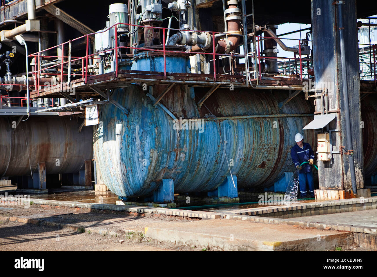Production of Sulfuric acid (H2SO4) and Oleum at the chemical factory ...