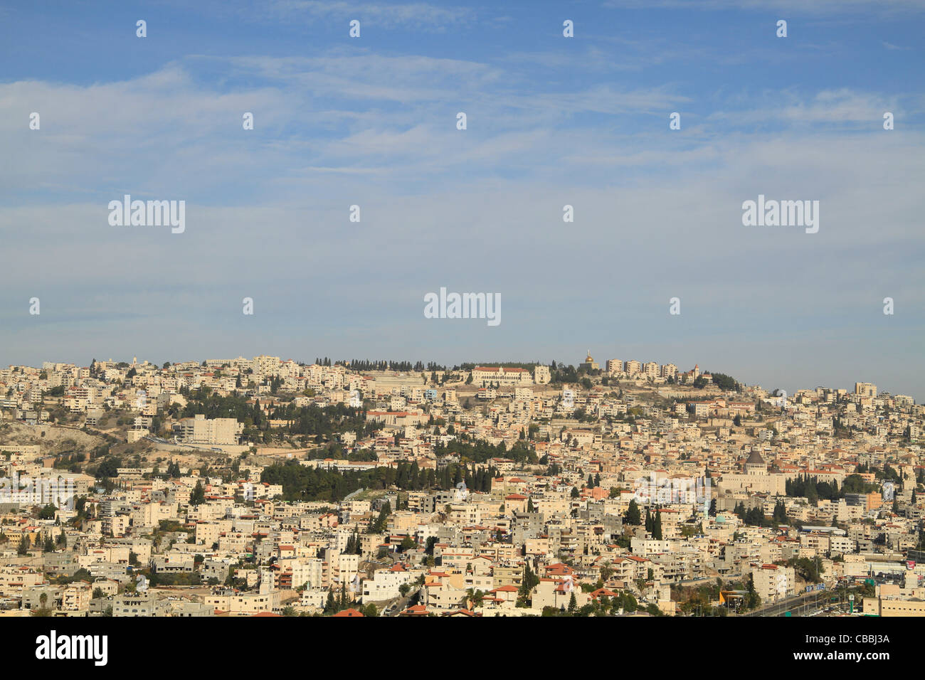 Israel, Lower Galilee, a view of Nazareth from Mount Precipice Stock ...