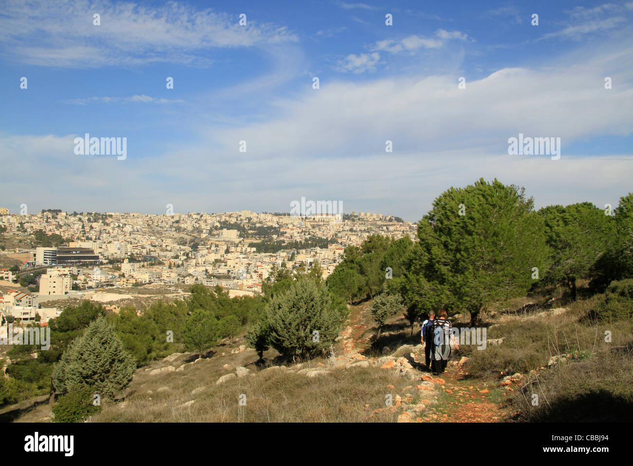 Israel, Lower Galilee, the Gospel Trail on Mount Precipice, Nazareth is ...