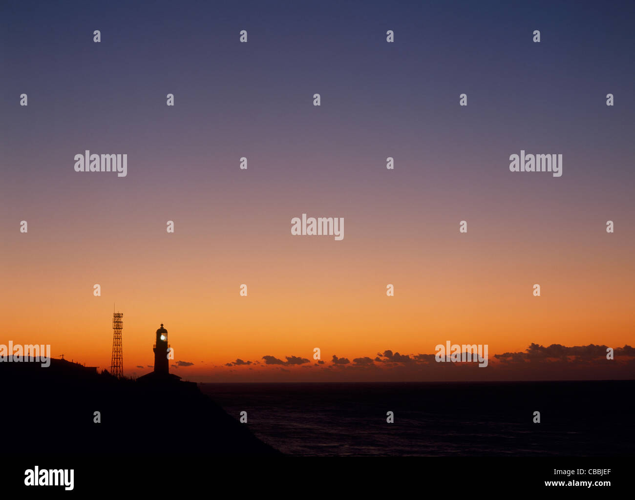 Morning Glow and Omaezaki Lighthouse, Omaezaki, Shizuoka, Japan Stock ...