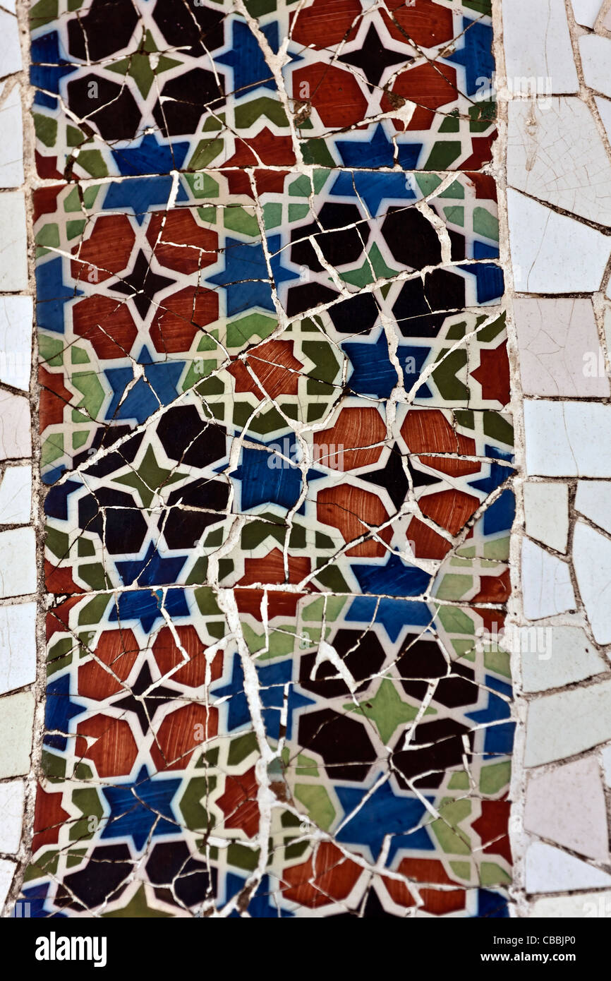 Majolica texture, Gaudi architecture, Parc Guell,Barcelona, Catalunya ...