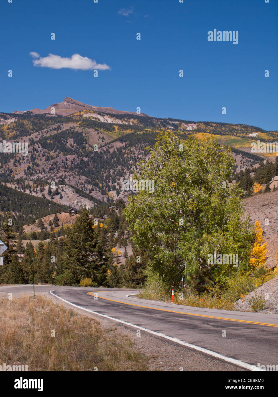 Brilliant fall colors adorn a country road in Colorado Stock Photo - Alamy