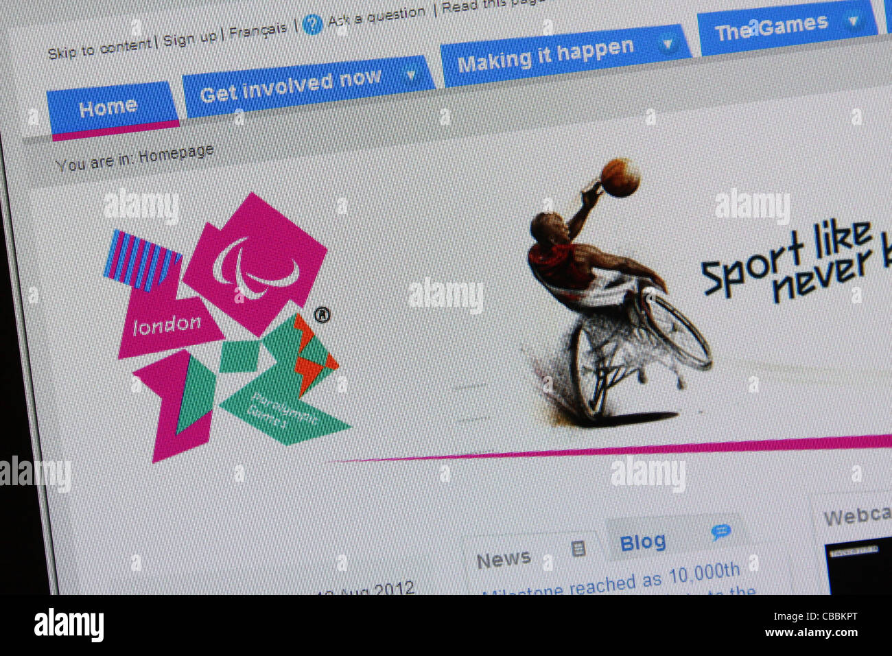 London 2012 olympics website hi-res stock photography and images - Alamy