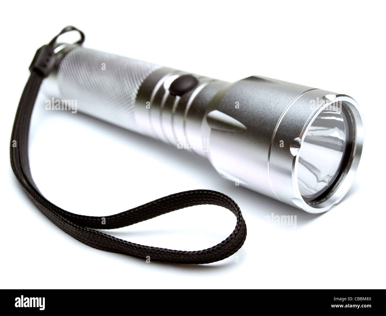 Metal torch or flashlight on a white background Stock Photo - Alamy