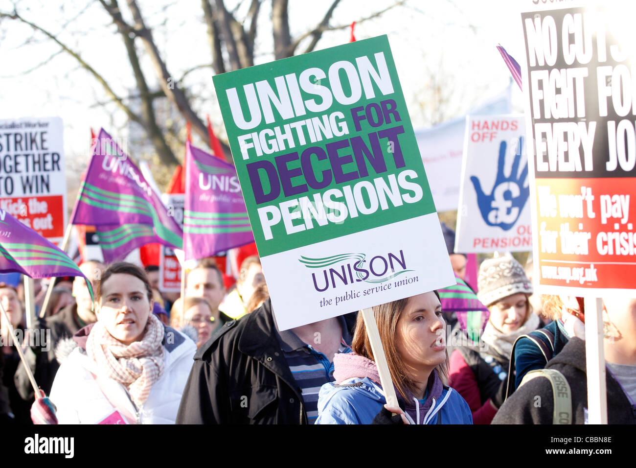 Unison union worker protest placard hi-res stock photography and images ...