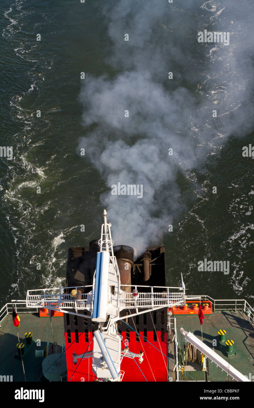 Fumes from a ship, Germany Stock Photo - Alamy