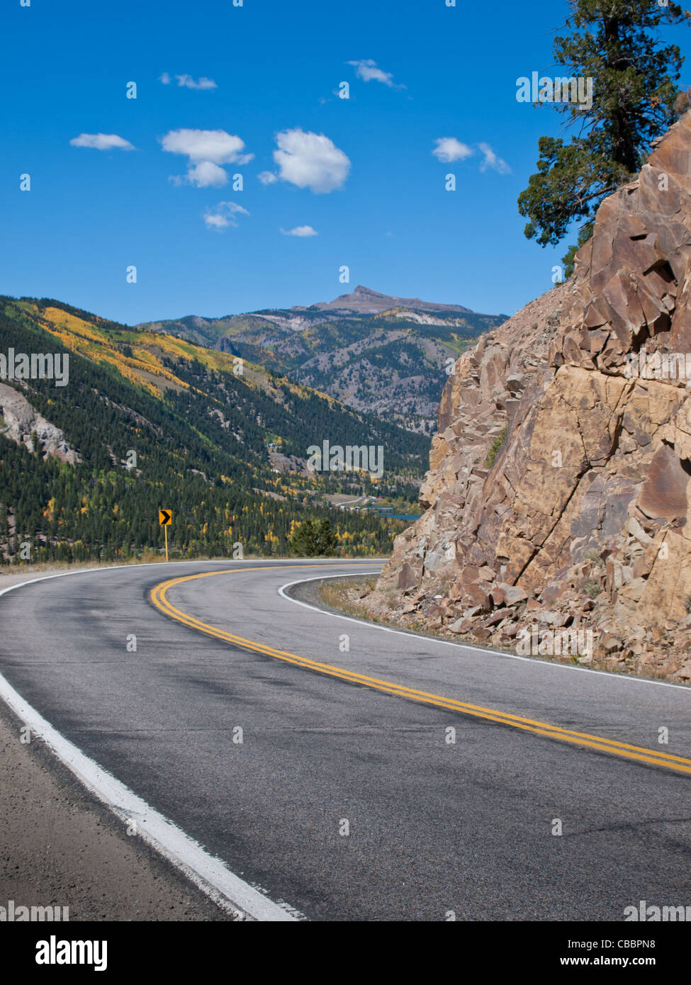 Brilliant fall colors adorn a country road in Colorado Stock Photo - Alamy