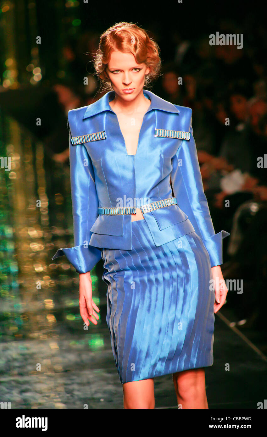 Fashion Model On Catwalk During Rome Fashion Week Alta Roma Haute