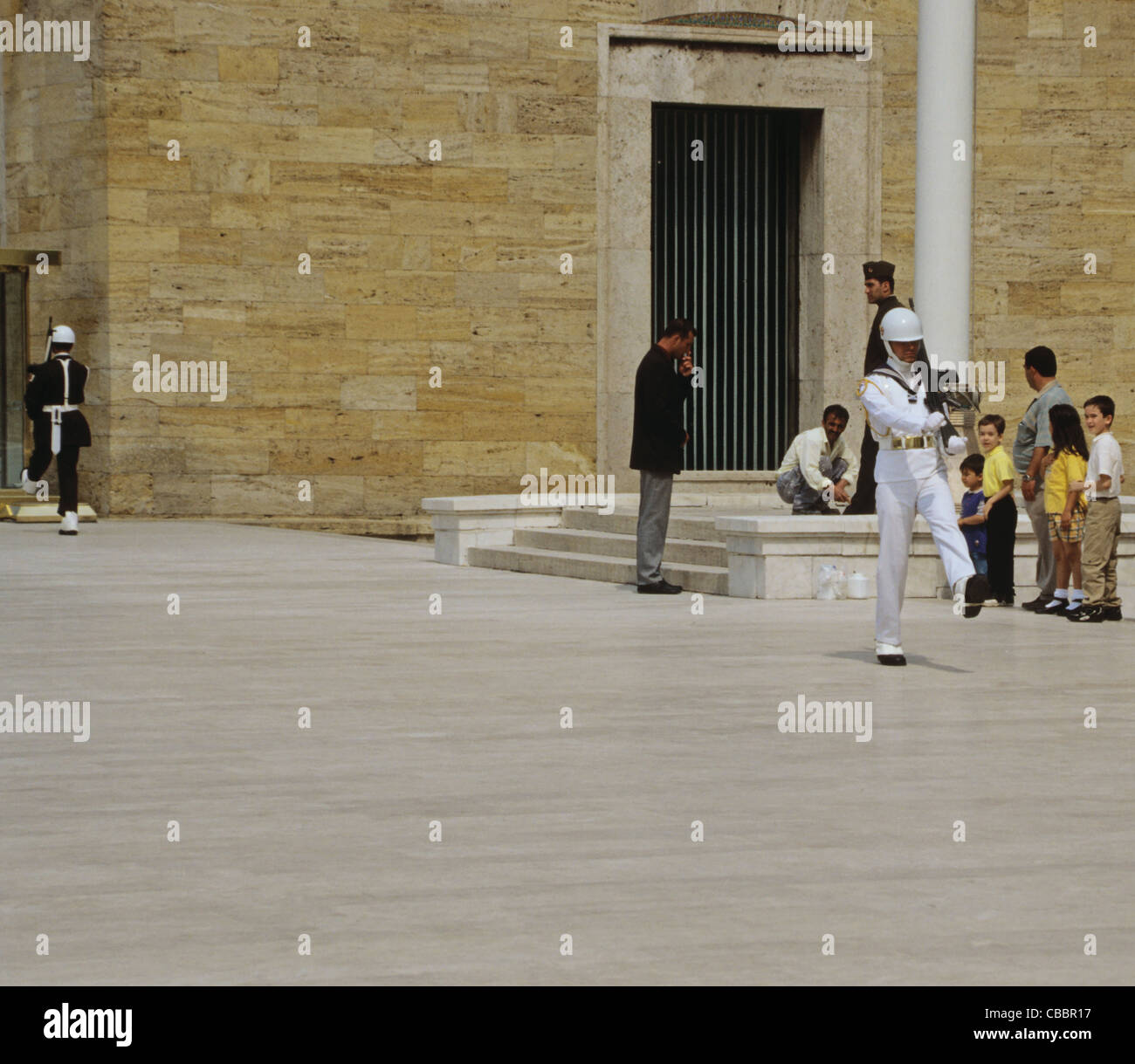 Kids watching high stepping guards, Anıtkabir, Atatürk’s Mausoleum ...