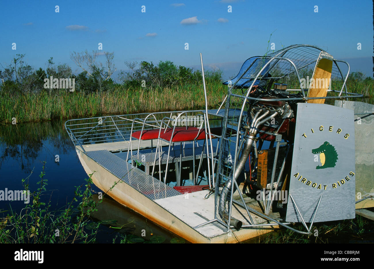 Airboat in the Everglades National Park of south Florida are used for ...
