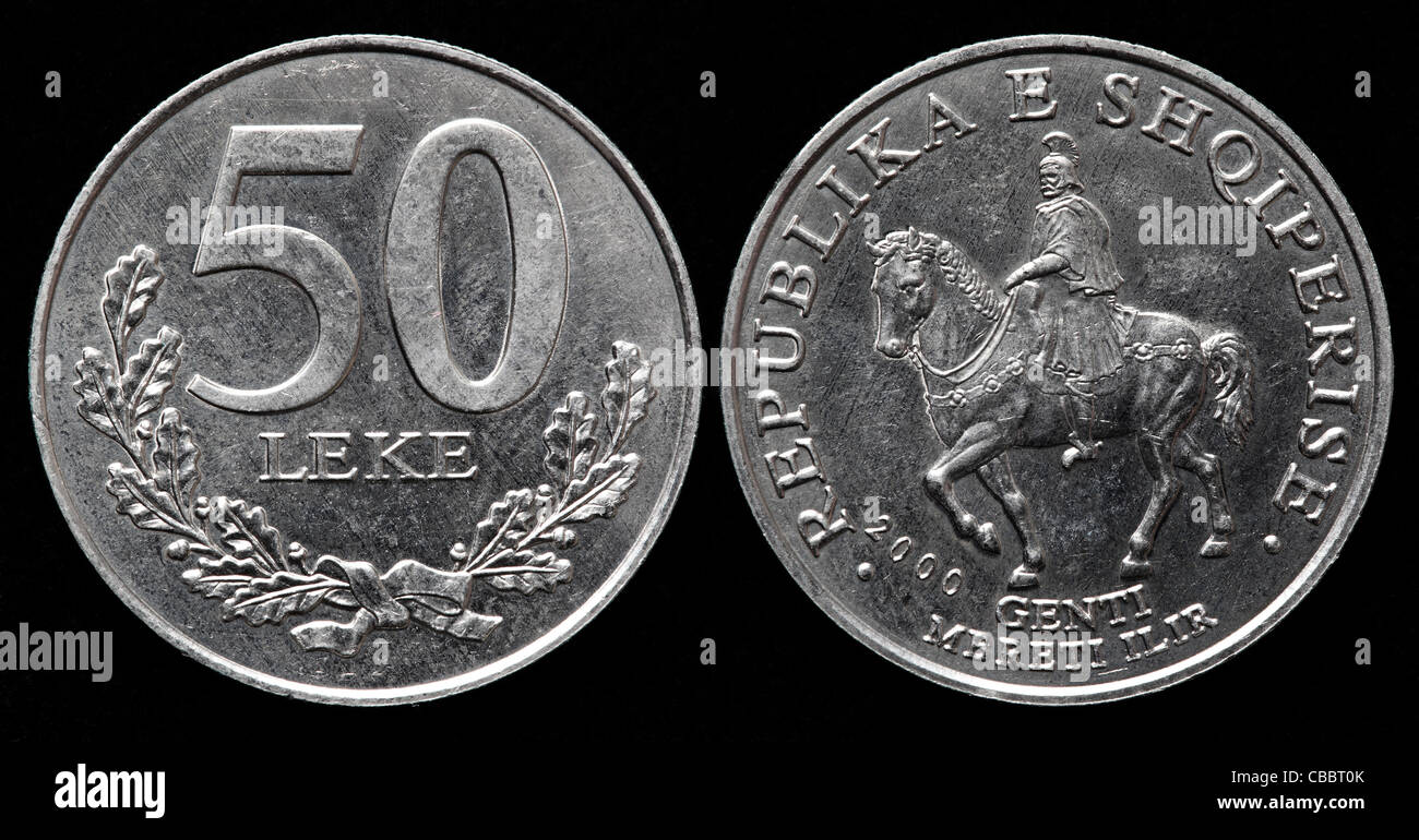 50 Leke coin, Albania, 2000 Stock Photo - Alamy