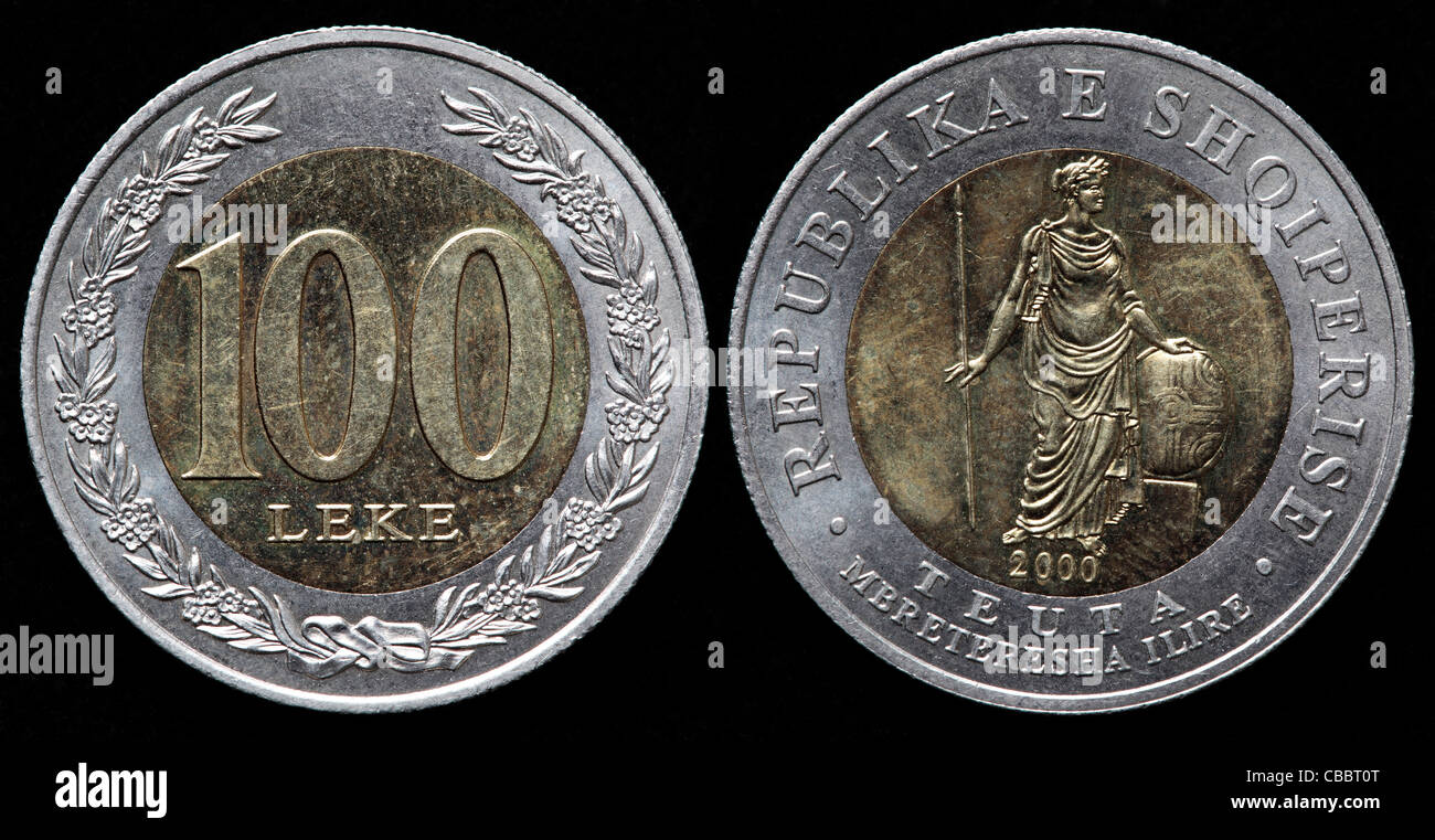 100 Leke coin, Albania, 2000 Stock Photo - Alamy