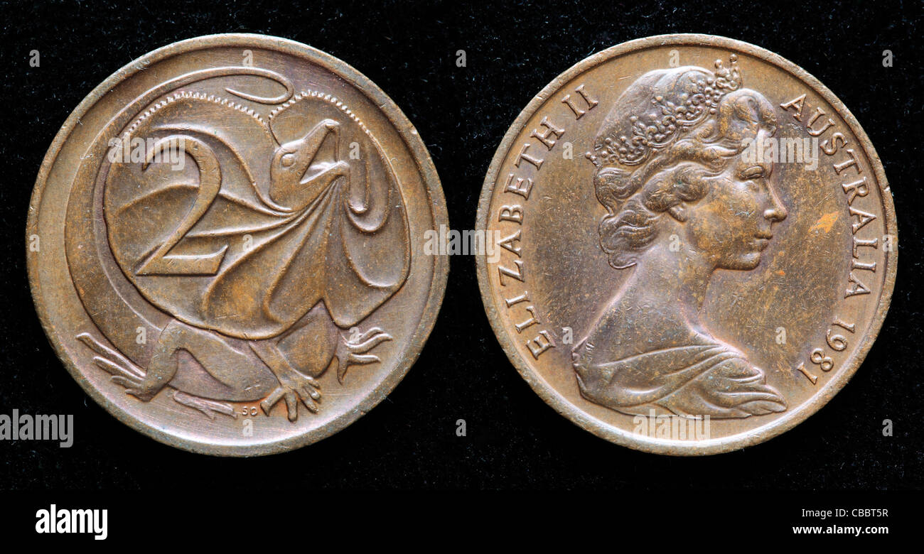 2 cent coin, Australia, 1981 Stock Photo - Alamy