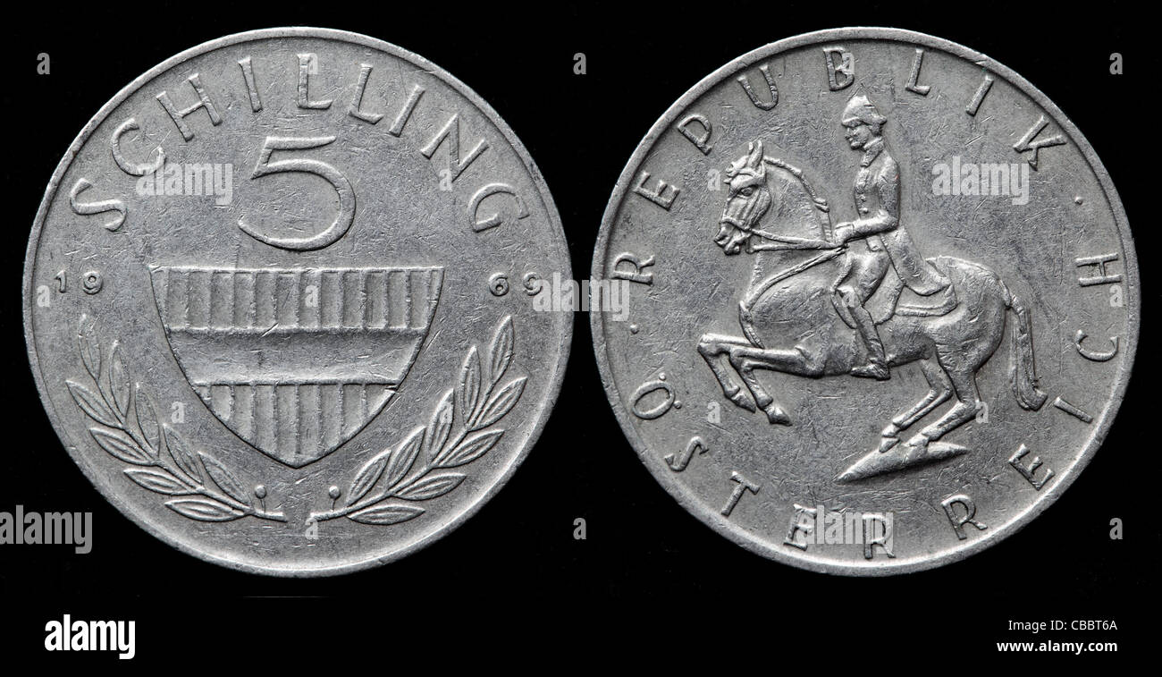 5 Schilling coin, Austria, 1969 Stock Photo - Alamy