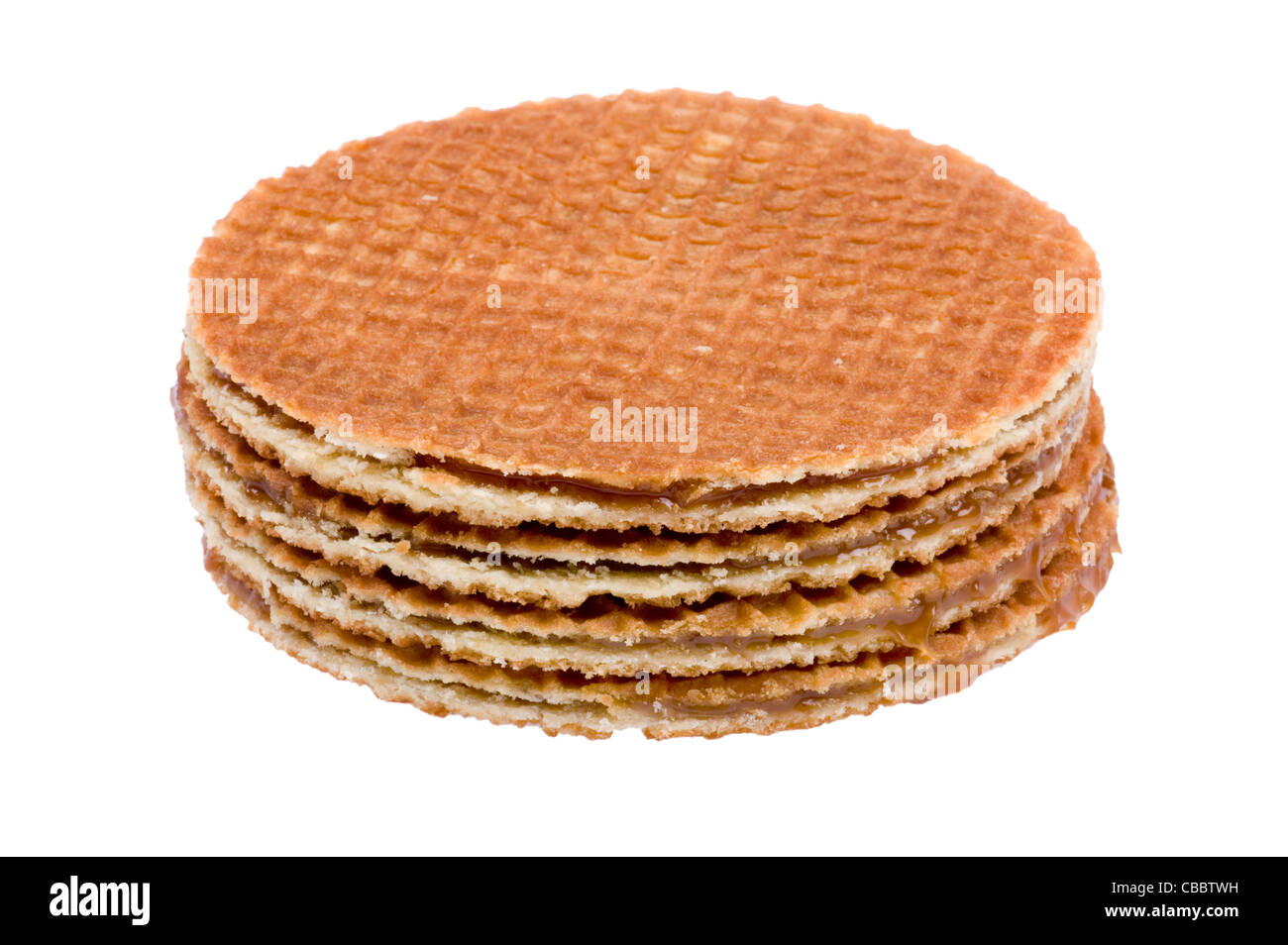object on white - food waffles with caramel Stock Photo - Alamy