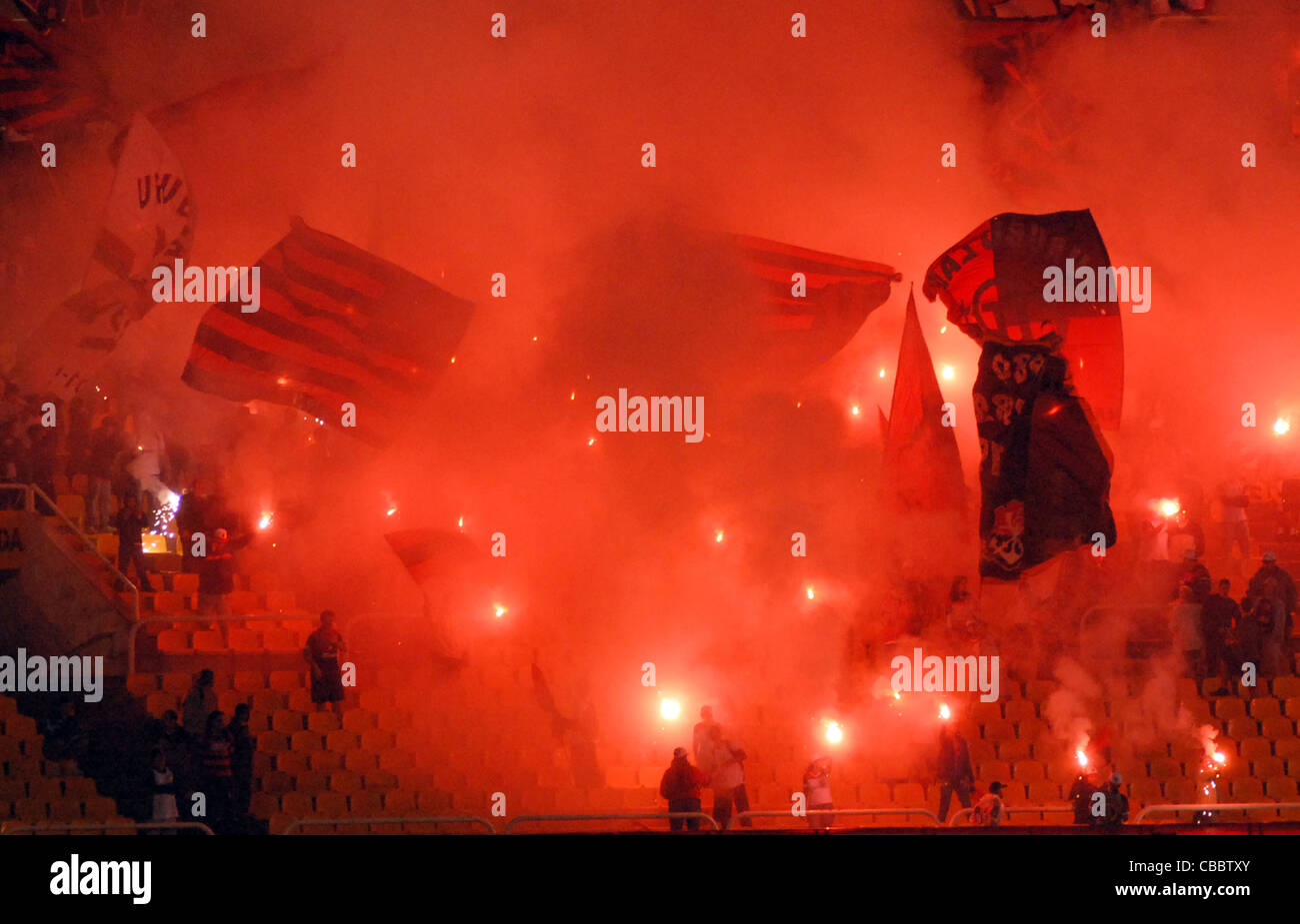 BRAZILIAN FOOTBALL FANS AT THE MARACANA STADIUM , RIO DE JANEIRO ...