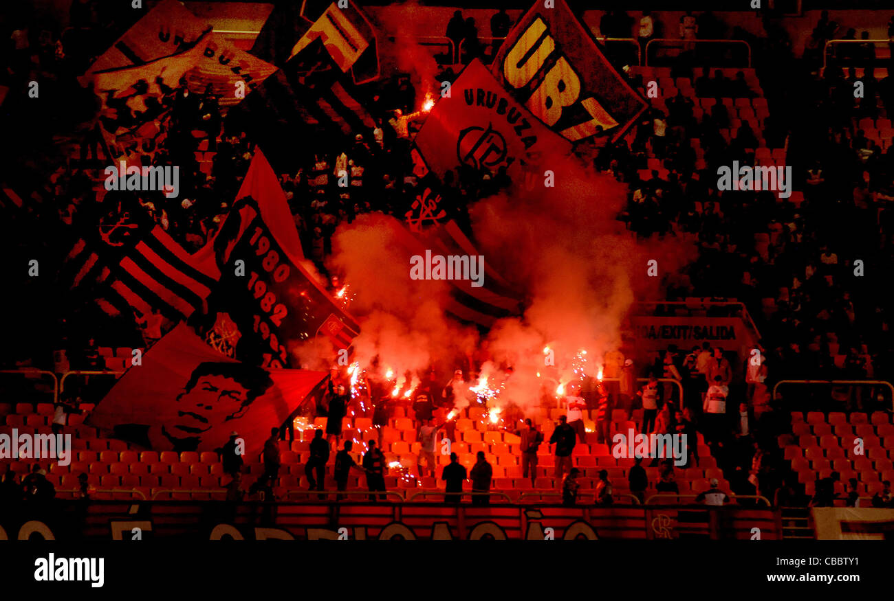 BRAZILIAN FOOTBALL FANS AT THE MARACANA STADIUM , RIO DE JANEIRO ...