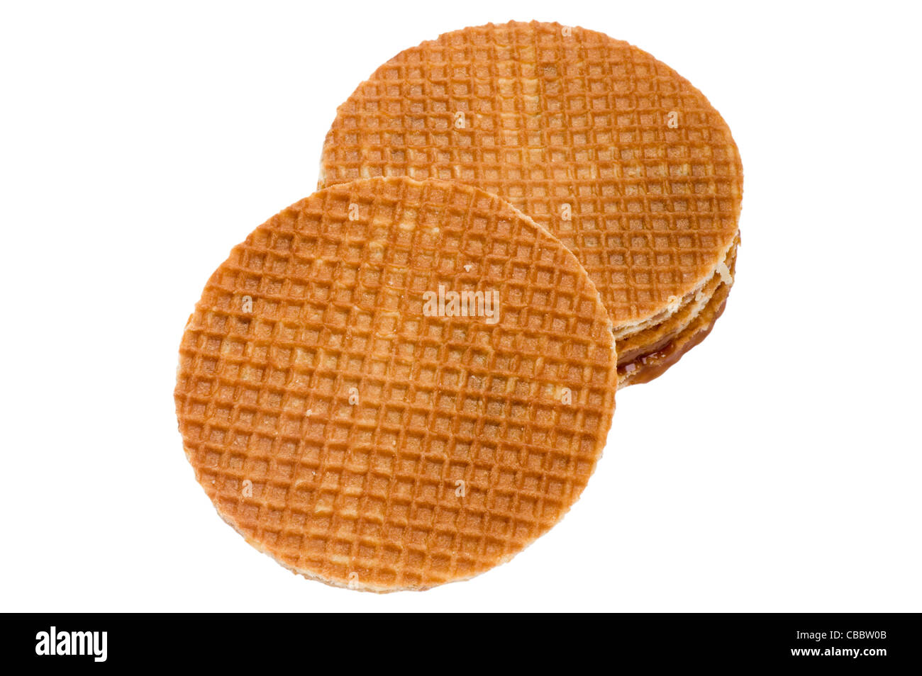 object on white - food waffles with caramel Stock Photo - Alamy