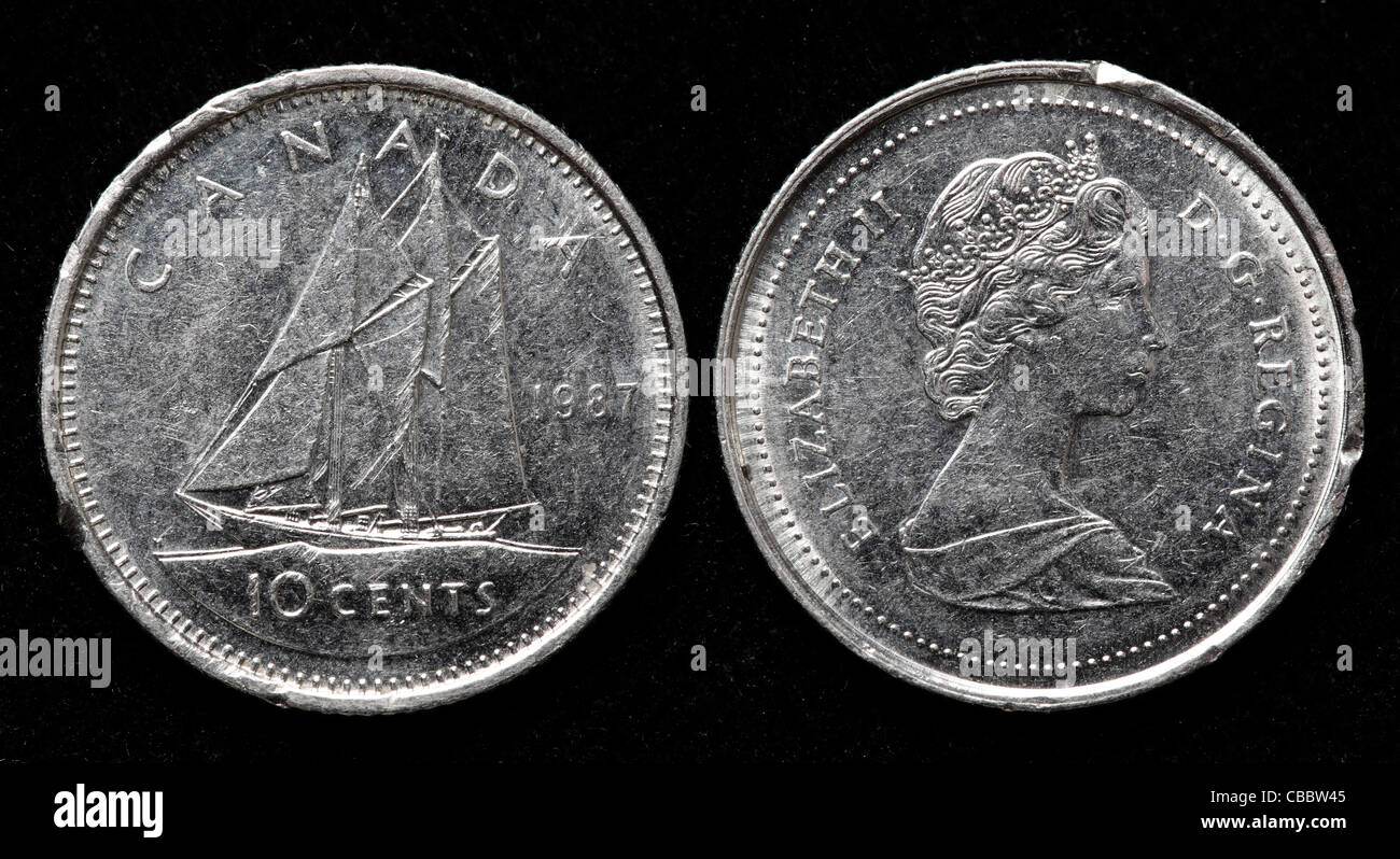 10 cents coin, Canada, 1987 Stock Photo - Alamy