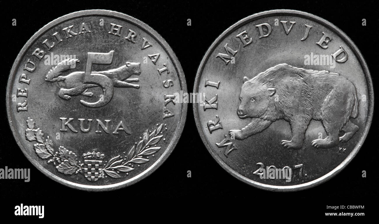 5 Kuna coin, Croatia, 2007 Stock Photo - Alamy