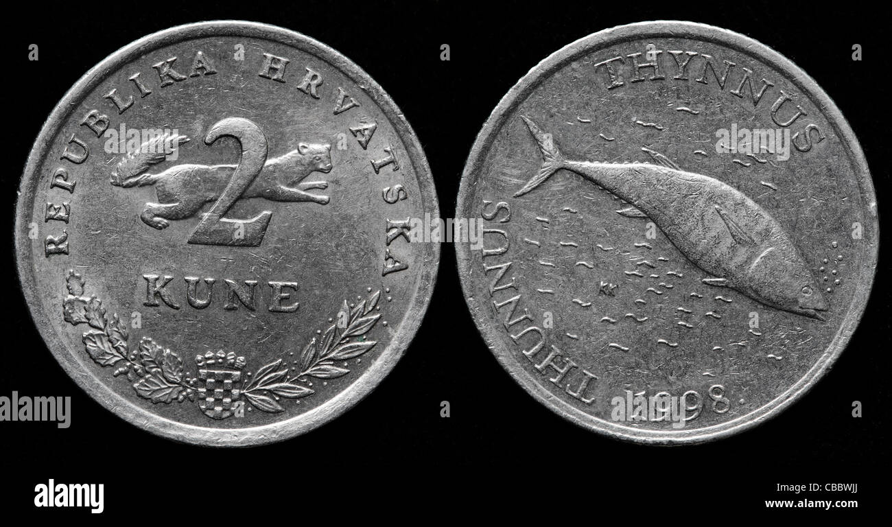 2 Kune coin, Croatia, 1998 Stock Photo - Alamy