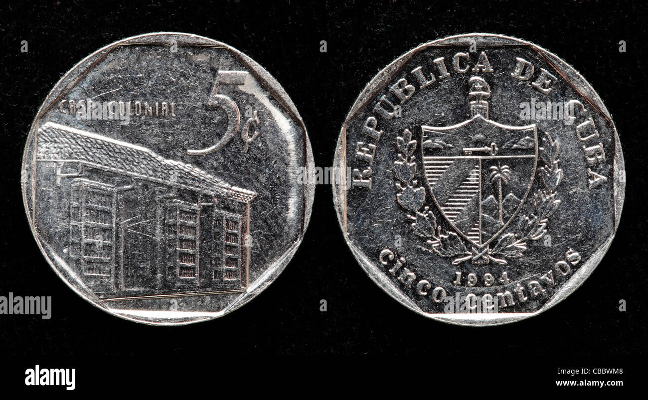 5 centavos coin, Cuba, 1994 Stock Photo - Alamy