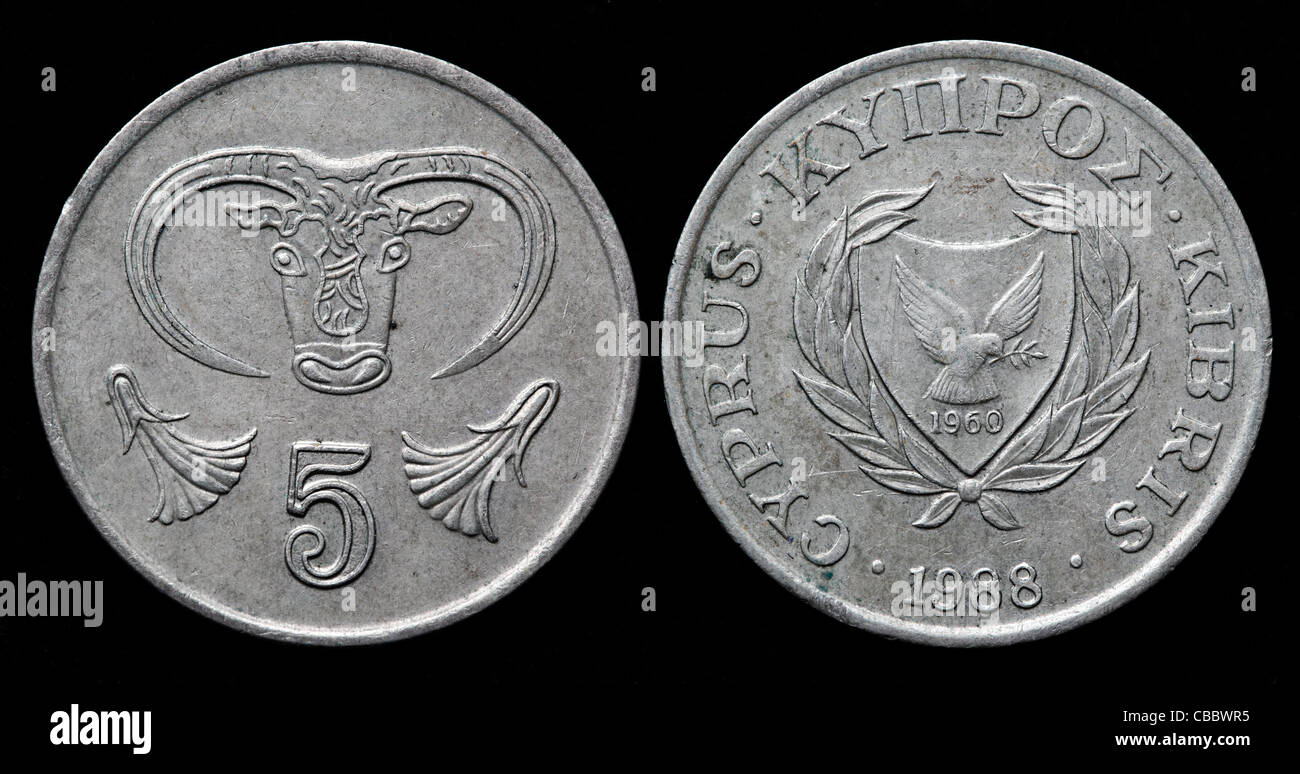 5 cents coin, Cyprus, 1988 Stock Photo - Alamy