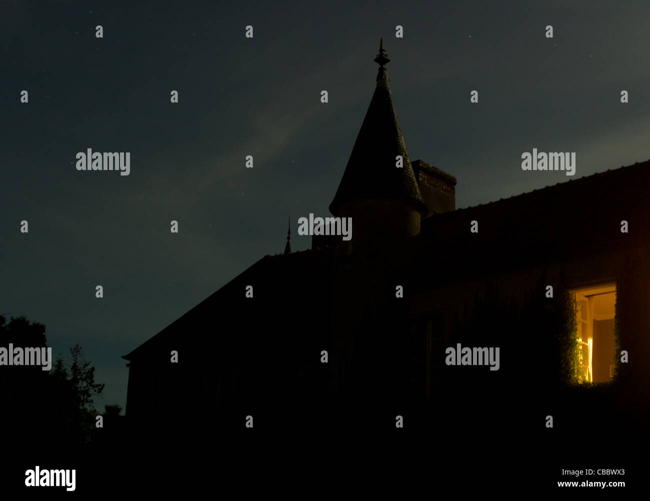 View from Window, Castle night Stock Photo - Alamy